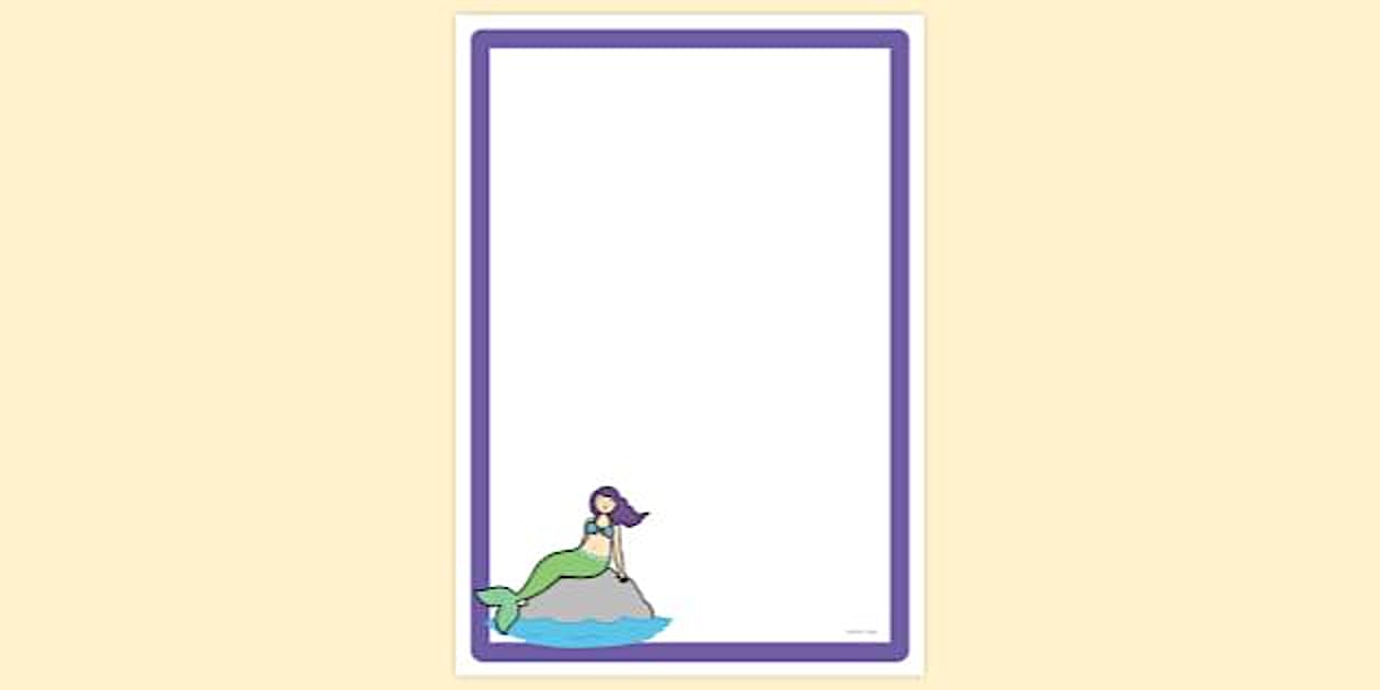 Simple Blank Mermaid Page Border | Page Borders | Twinkl