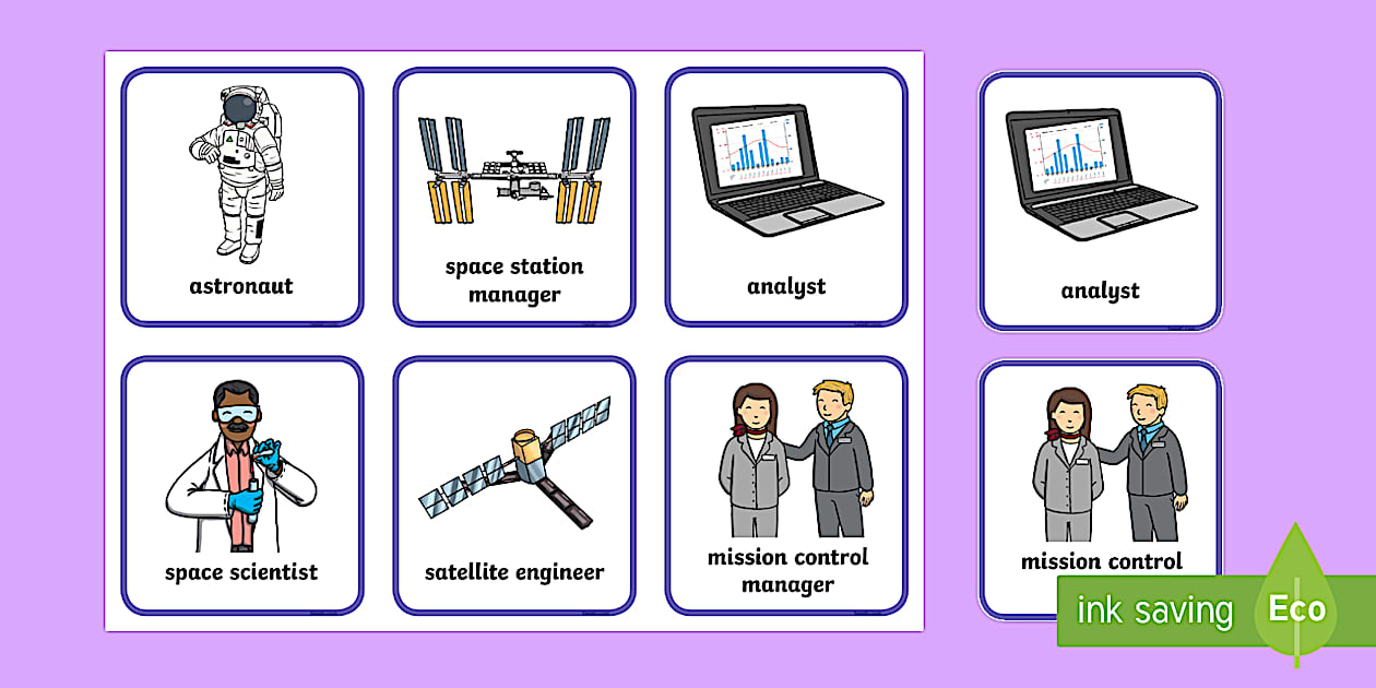 Editable Space Station Role Play Badges - Twinkl
