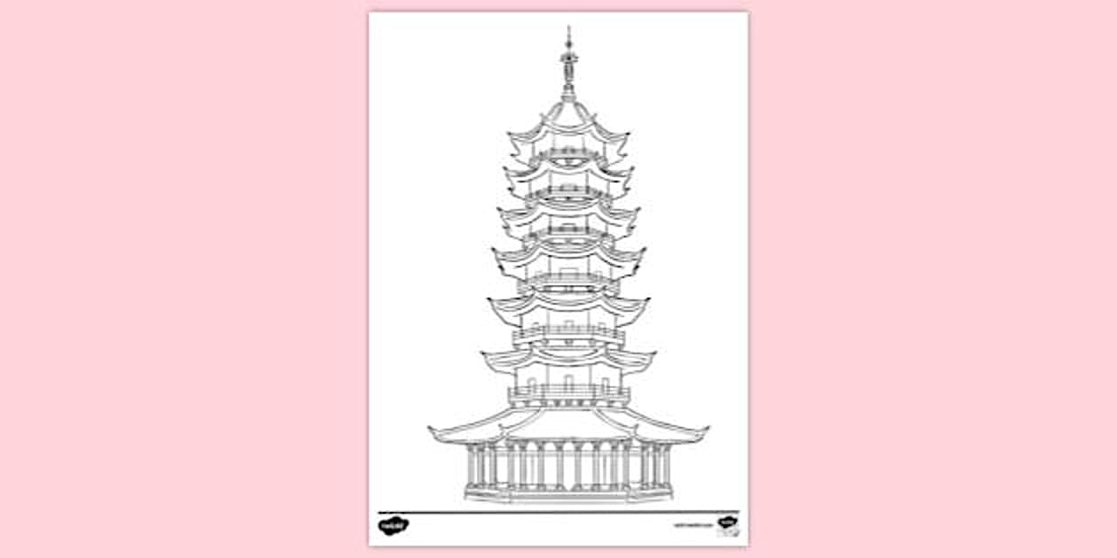 Pagoda Colouring Sheet | Colouring Sheets (teacher made)