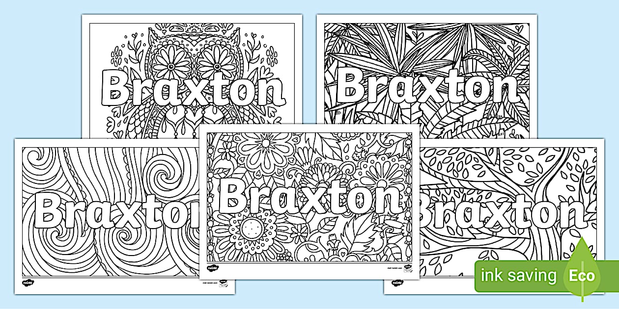 Braxton Mindfulness Name Colouring Activity (teacher made)