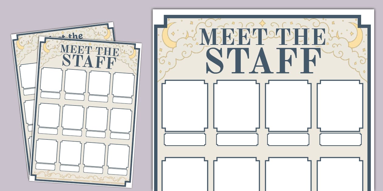 Celestial-Themed Meet the Staff Display Poster - Twinkl