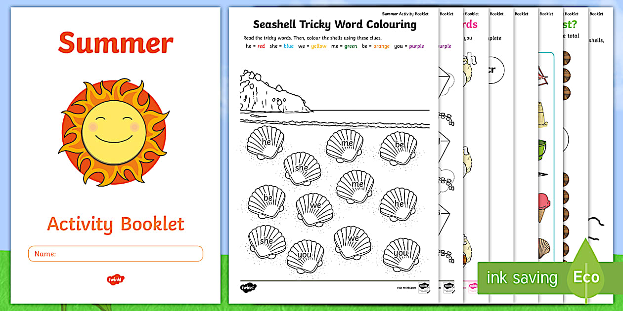 Summer Kindergarten Activities - End of Year Activity Booklet