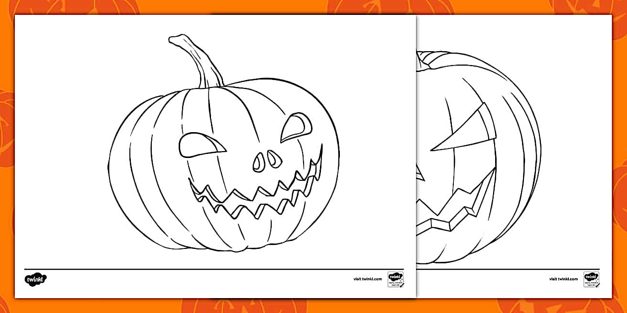 Hoja de colorear: Calabazas de Halloween - Twinkl