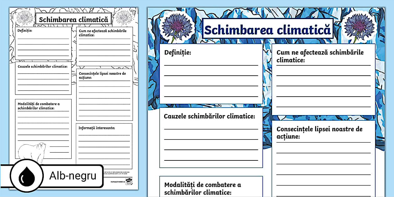 Schimbarea climatică – Fișă de investigație - Twinkl