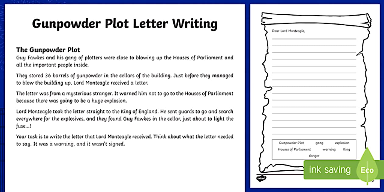 Gunpowder Plot Letter Writing Worksheet / Worksheet, worksheet
