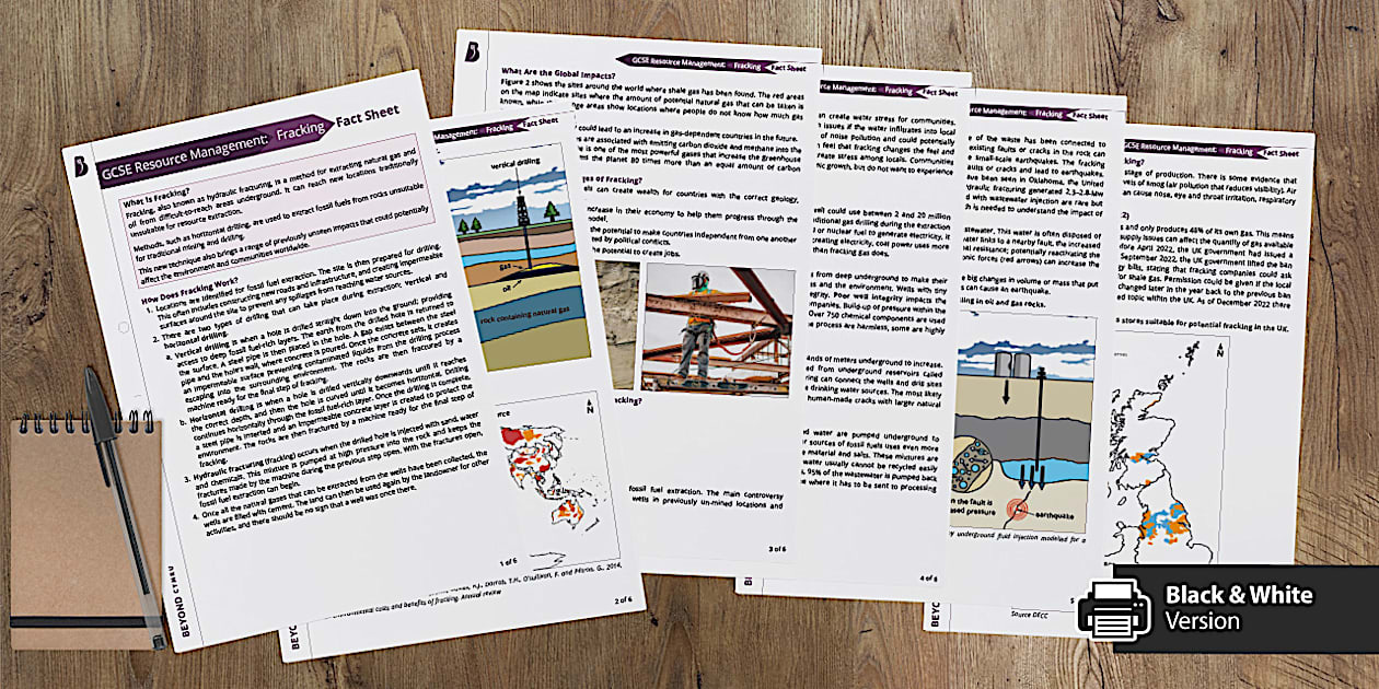 Beyond Cymru GCSE Resource Management: Fracking Fact Sheet