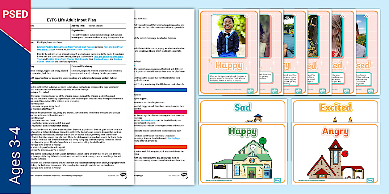 EYFS Feelings Station Plan and Pack (teacher made) - Twinkl