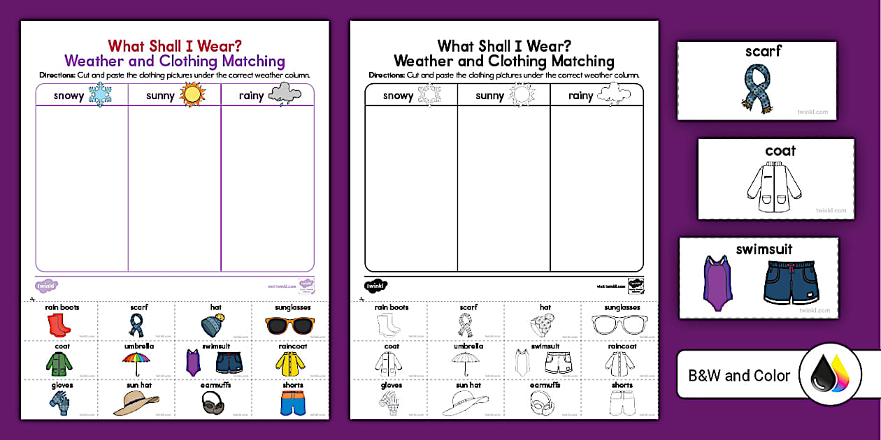 What to Wear Weather Worksheet | Resource | Twinkl USA