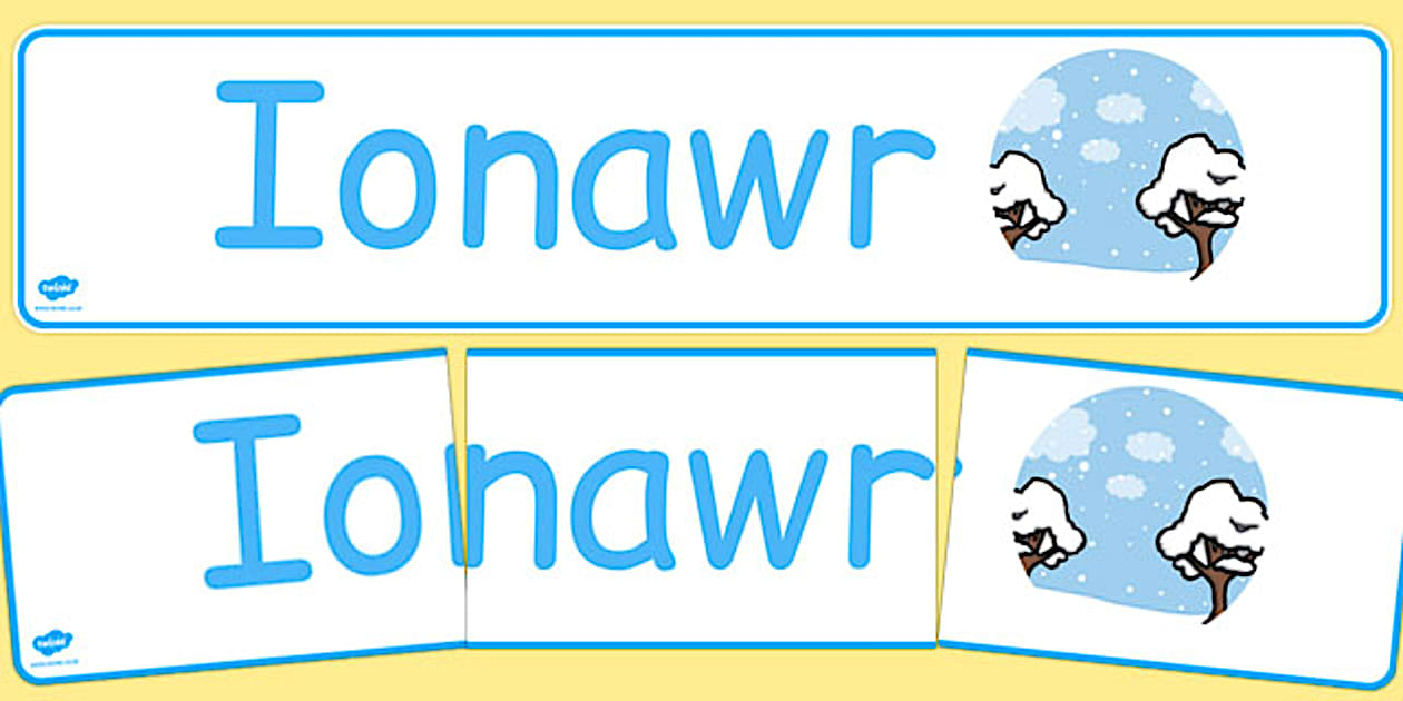 Welsh for January Display Banner | Ionawr | Twinkl Wales