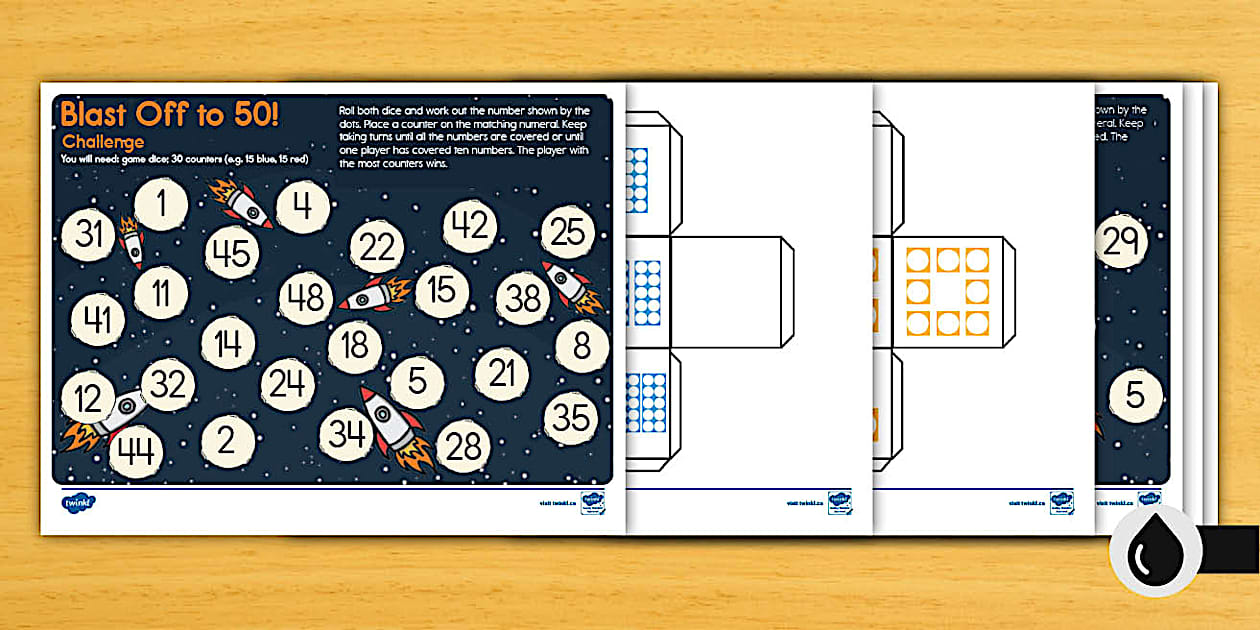 Blast off to 50! Place Value Board Game (teacher made)