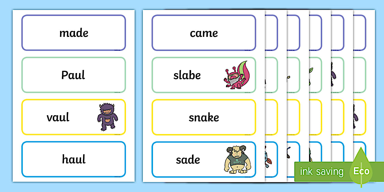 Editable Phase 5 Words Flashcards Real and Nonsense Words