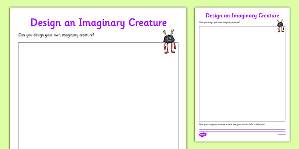 Design an Imaginary Creature Worksheet / Worksheet to Support Teaching on