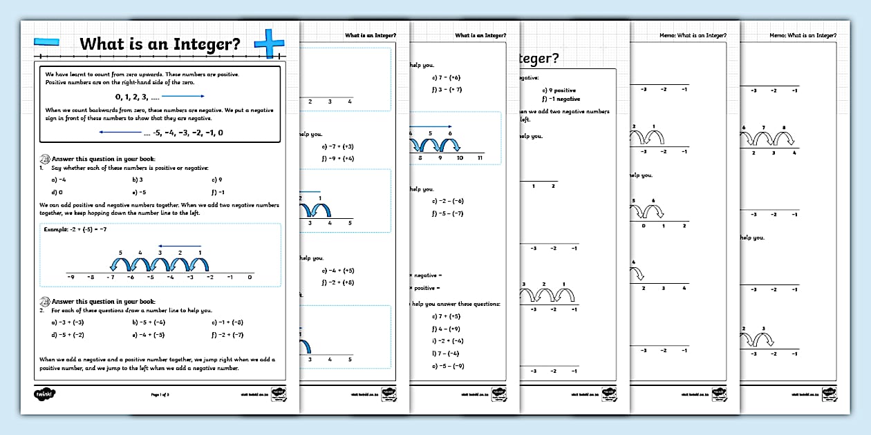 What is an Integer? Activity Sheet (teacher made) - Twinkl