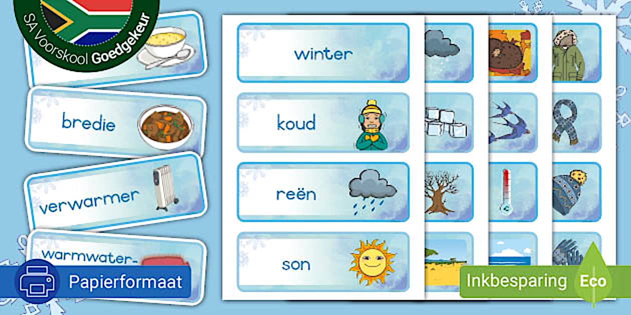 Winter: Woordkaarte (teacher made) - Twinkl