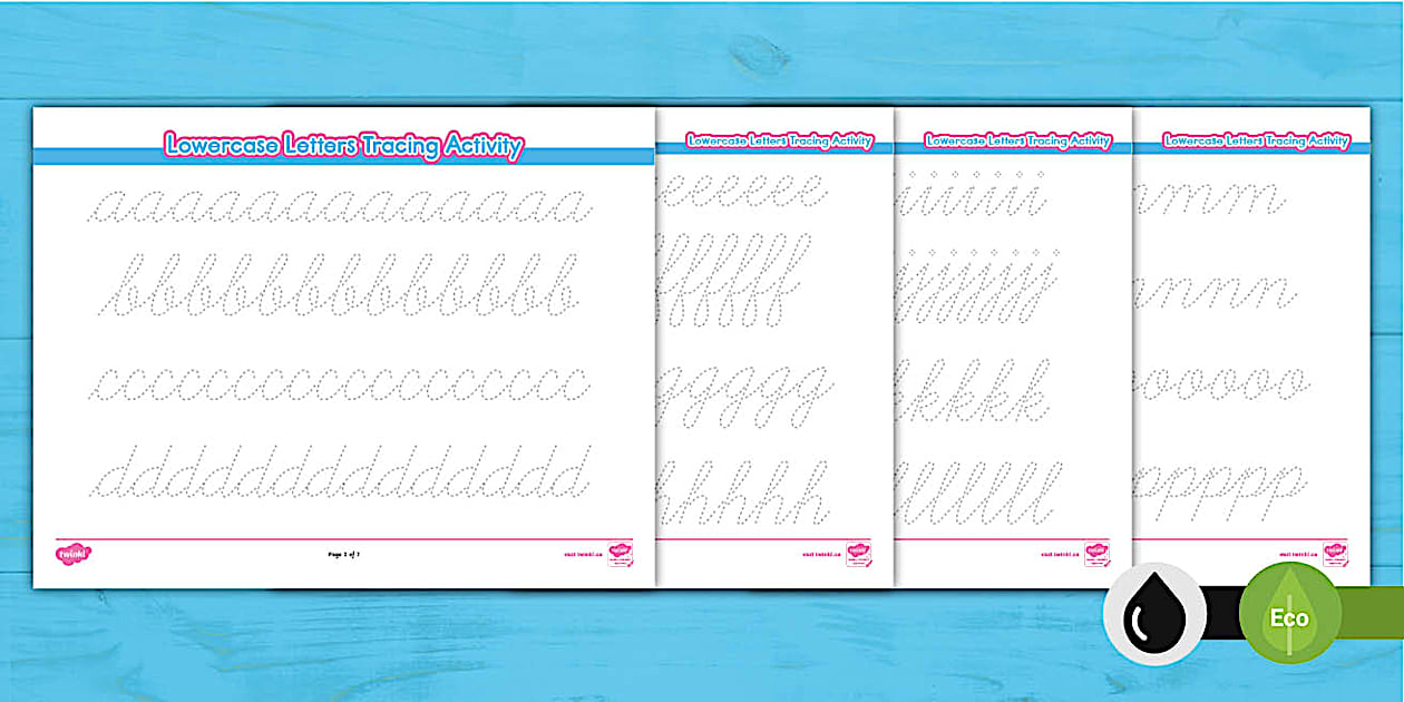 Lowercase Alphabet | Cursive Letter Tracing Worksheets
