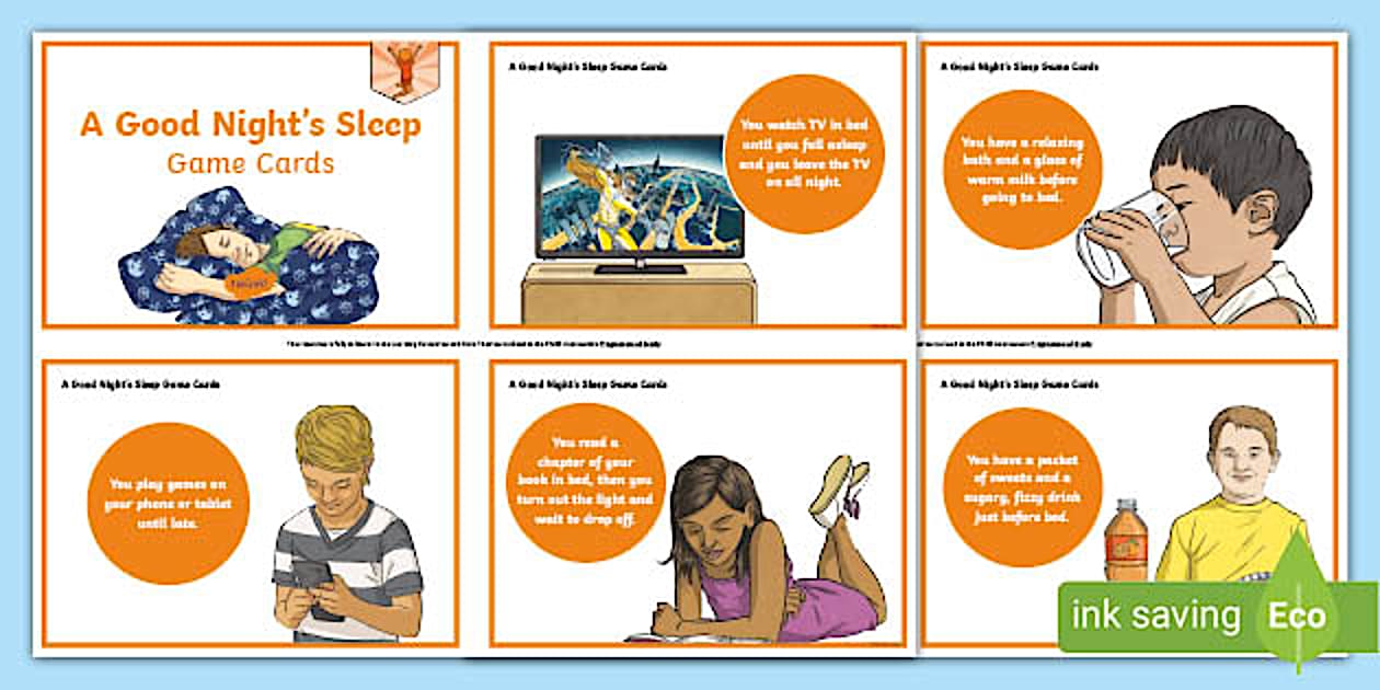 KS2 Sleep Game Cards | Health Education A Good Night's Sleep