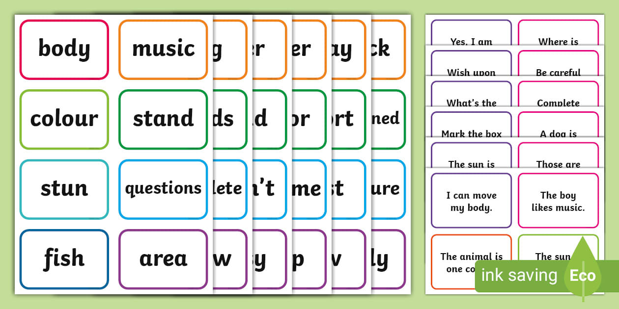 ESL Fry Sight Words Sentence Cards 301-400 | Twinkl - Twinkl