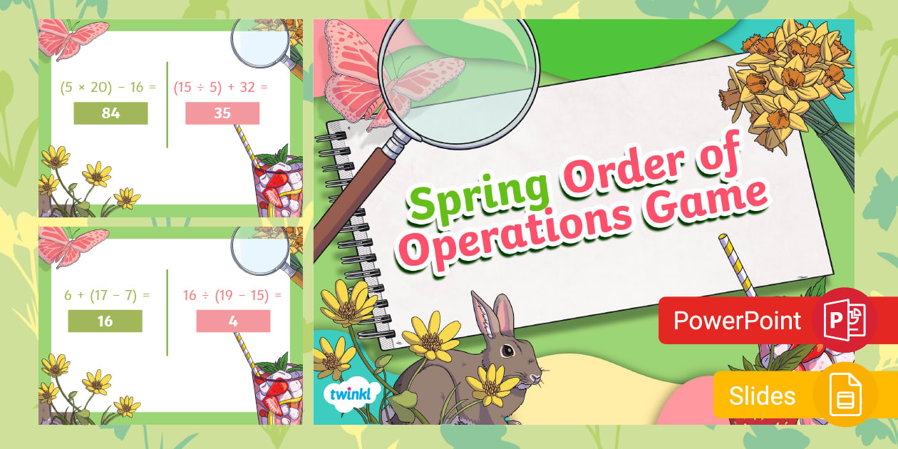 Fifth Grade Spring Order of Operations Game (teacher made)