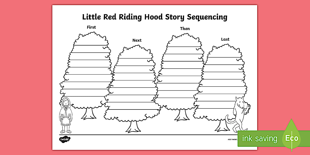 Little Red Riding Hood Story Sequencing Worksheet - Twinkl