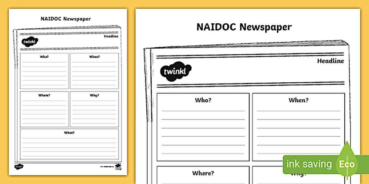 NAIDOC Week Newspaper Writing Template | Australia - Twinkl