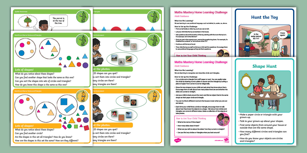 👉 EYFS Maths Challenges White Rose Maths Circles and Triangles
