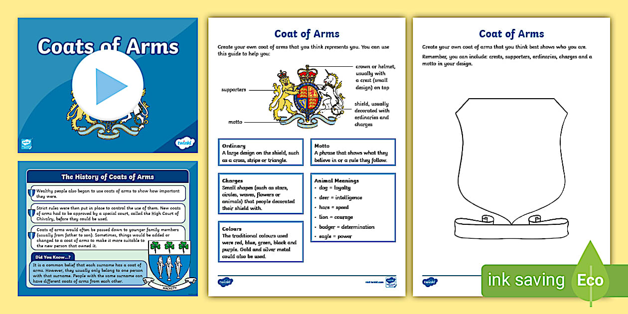 Coat of Arms Information PowerPoint and Activity - Twinkl