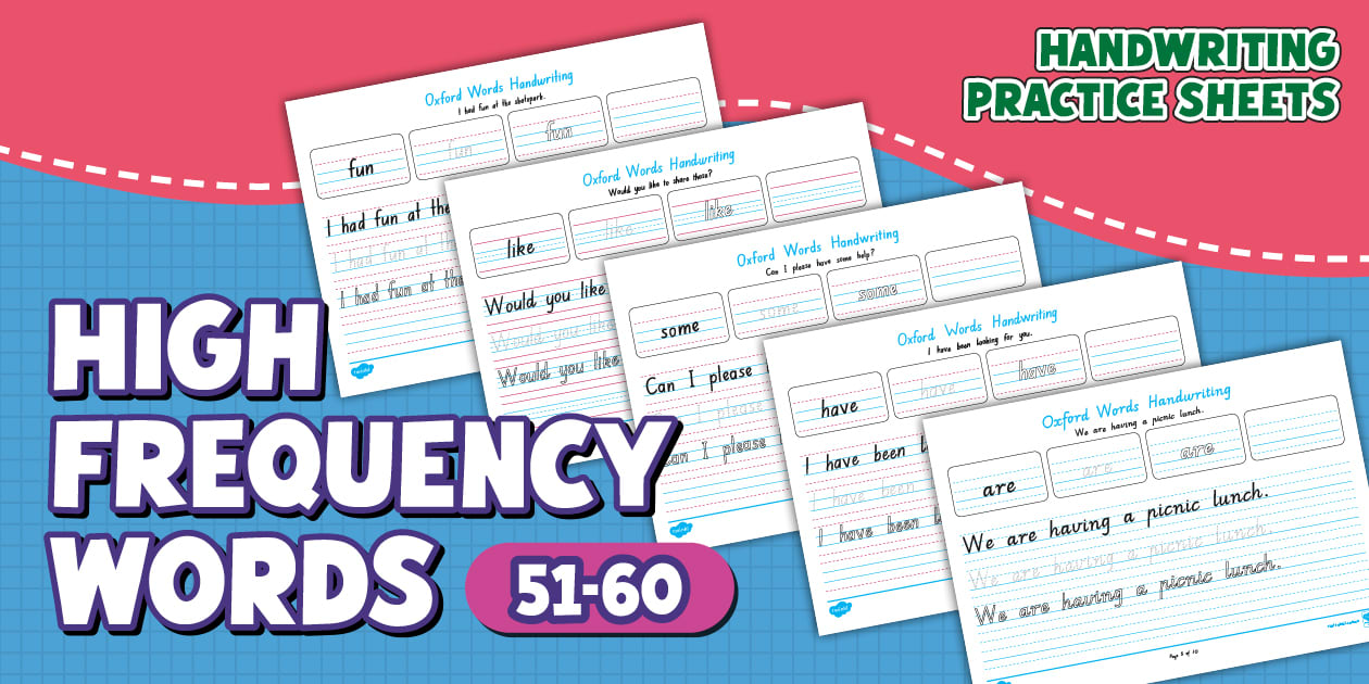High Frequency Words 51-60