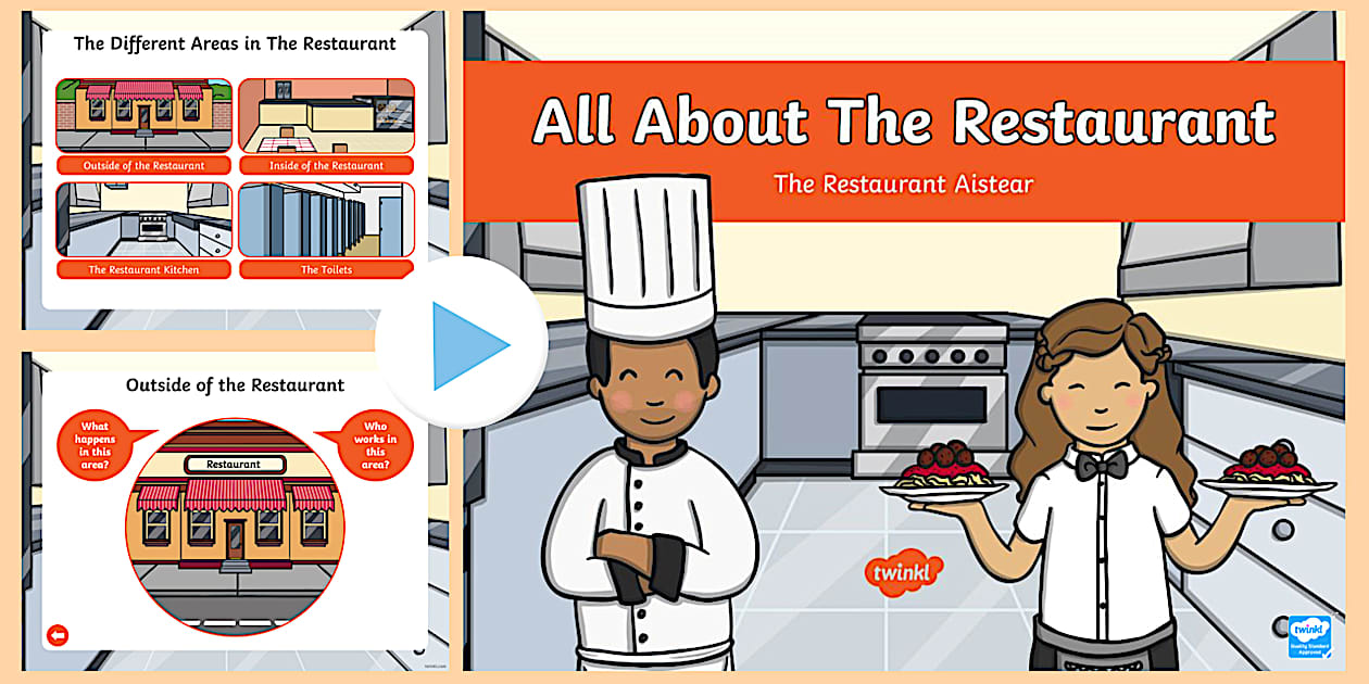 The Restaurant Aistear PowerPoint (teacher made) - Twinkl