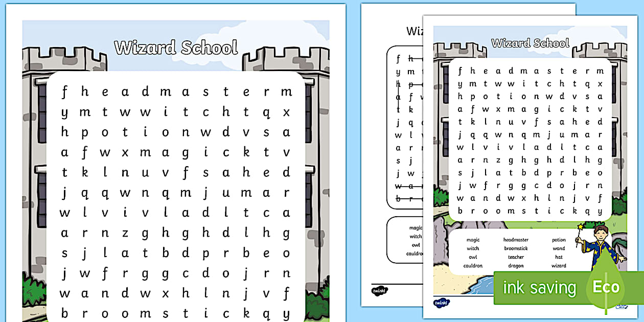 Harry Potter Games | Wizard School Wordsearch - Twinkl
