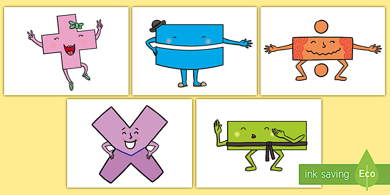 KS1 Mathematical Symbols Characters Cut-Outs - Punctuation Character ...