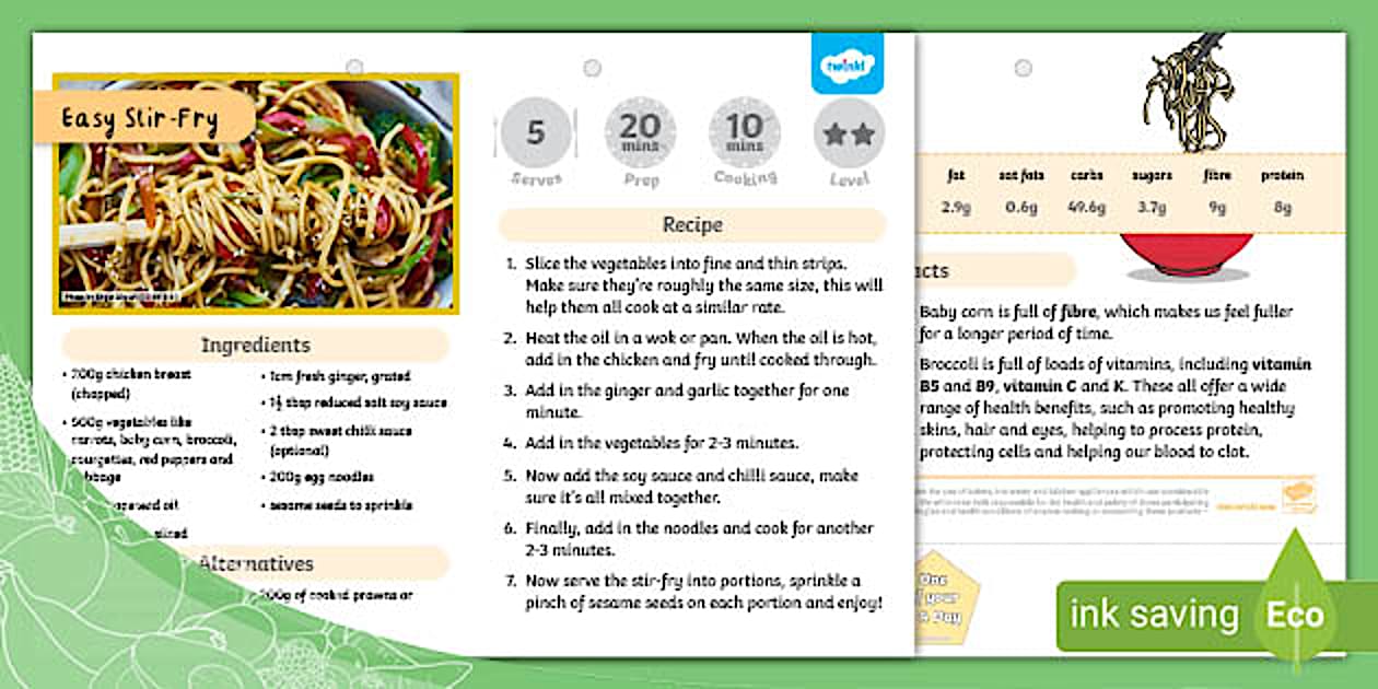 Easy Stir-Fry Recipe | Twinkl Yum (teacher made) - Twinkl