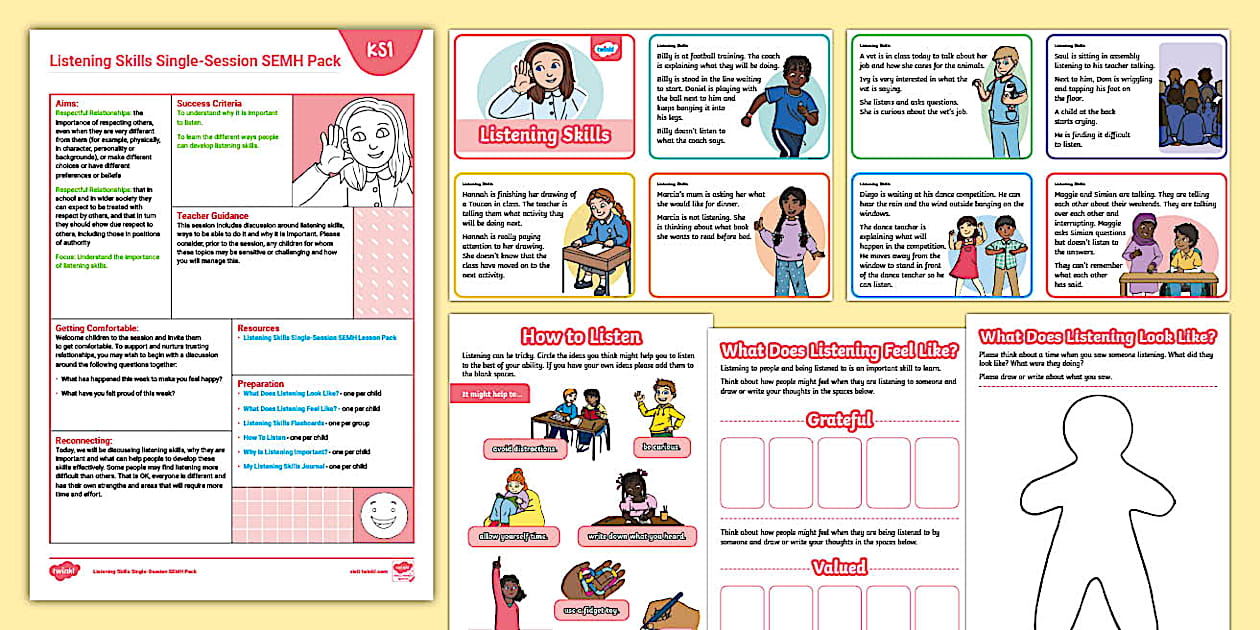 Listening Skills Single-Session Social Intervention - Twinkl