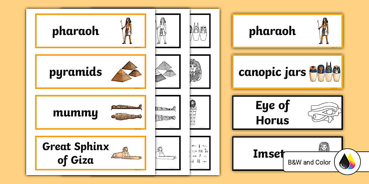 Ancient Egypt Word Cards (teacher made) - Twinkl