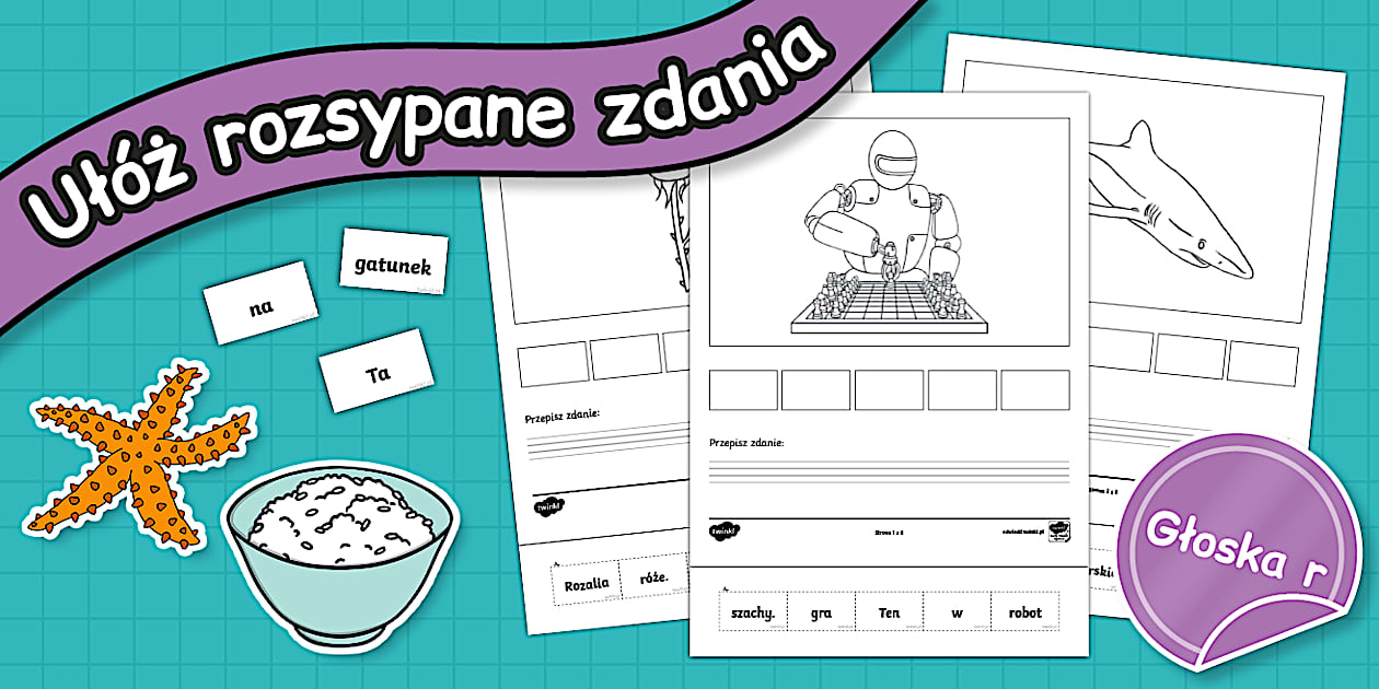 Głoska R | Układanie zdań | Karta pracy | Logopedia