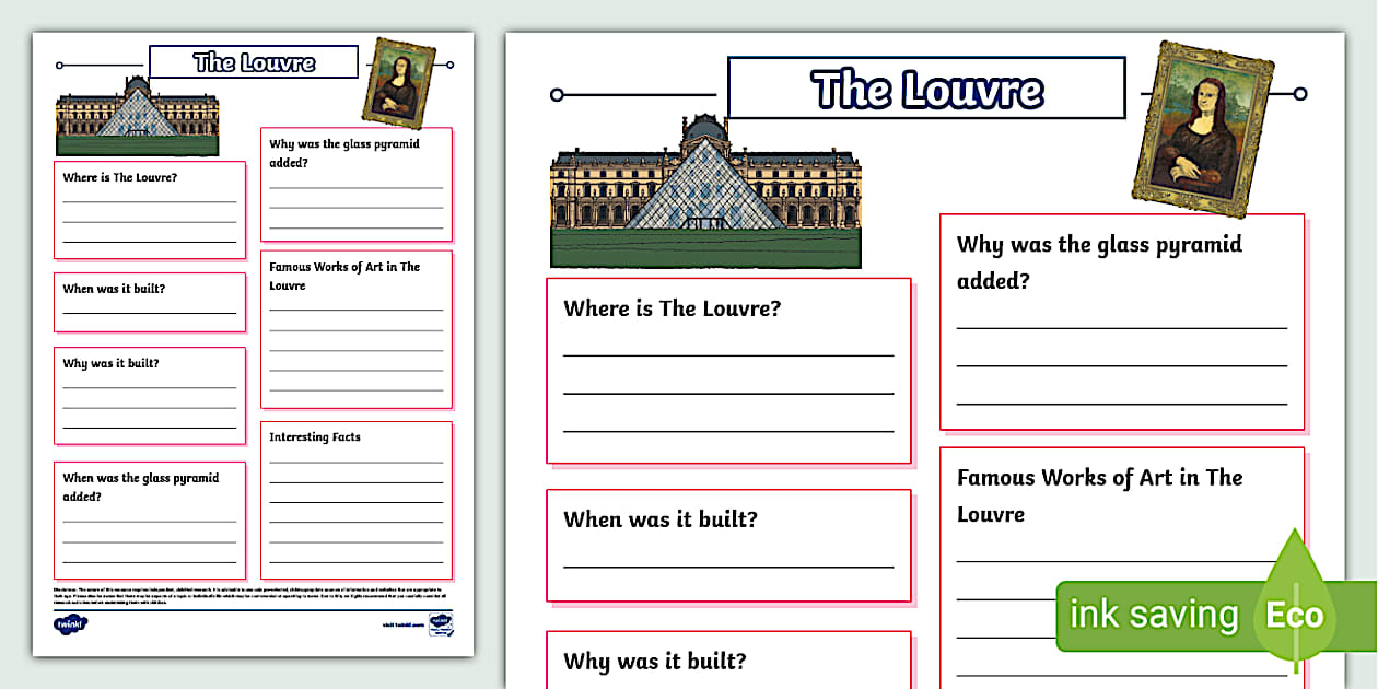 The Louvre Fact File Template (Teacher-Made) - Twinkl