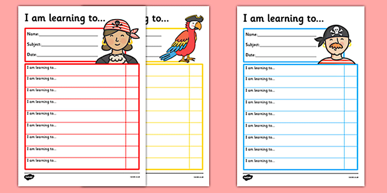 Editable Pirate Themed Target and Achievement Sheets