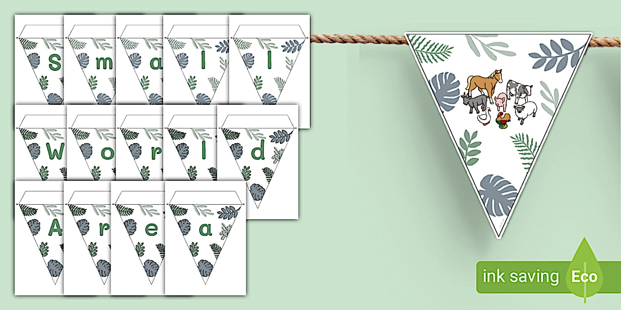 Botanical-Themed Small World Area Continuous Provision Display Bunting