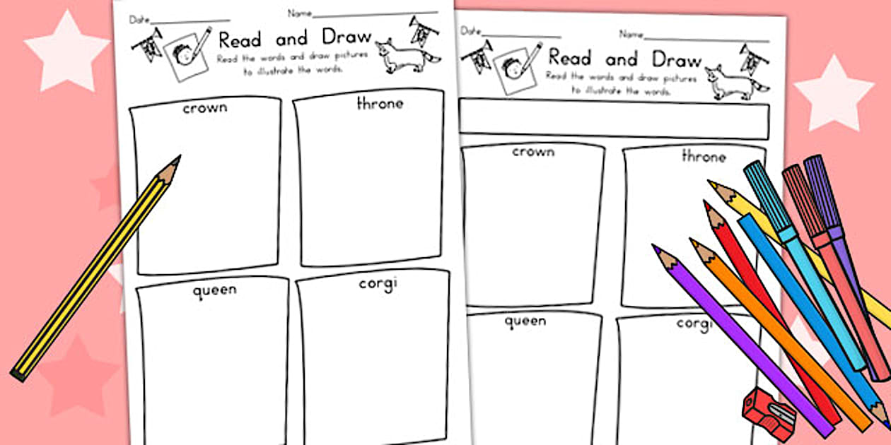 Editable Royal Family Read and Draw Worksheet - Twinkl