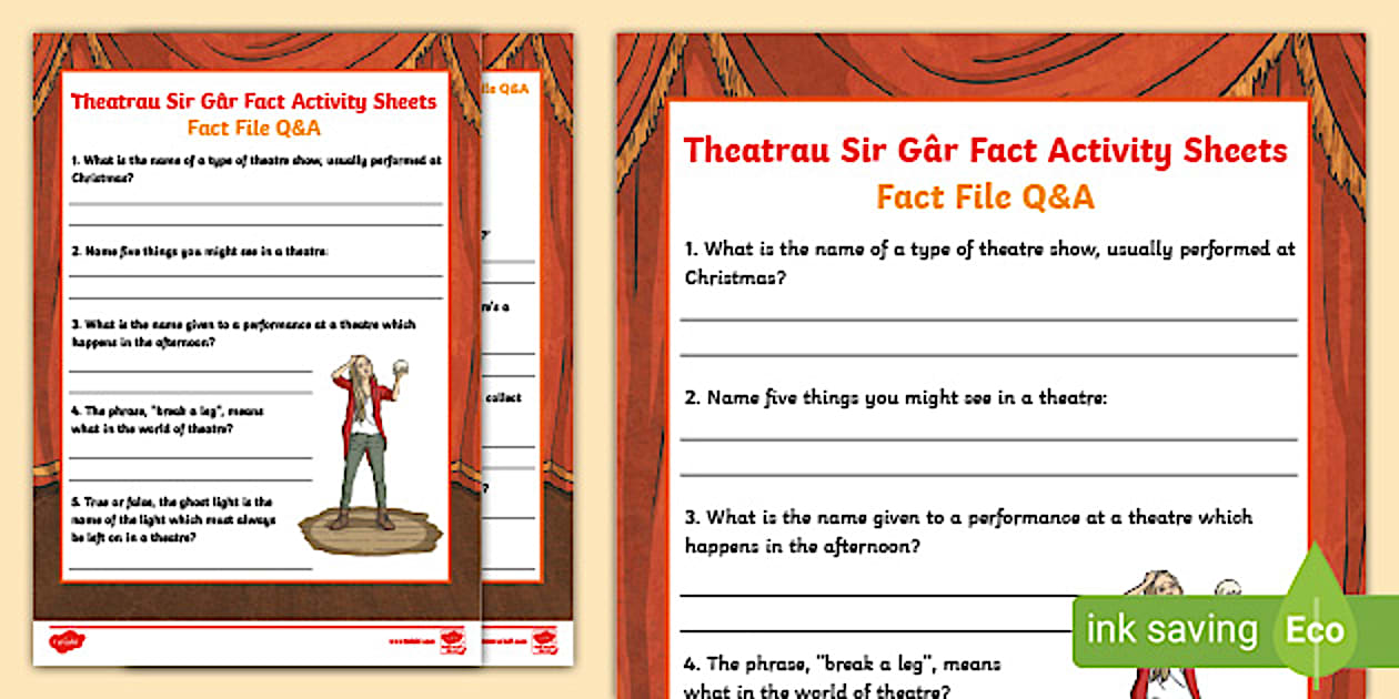 Theatrau Sir Gar Fact Activity Sheets - Primary Resources