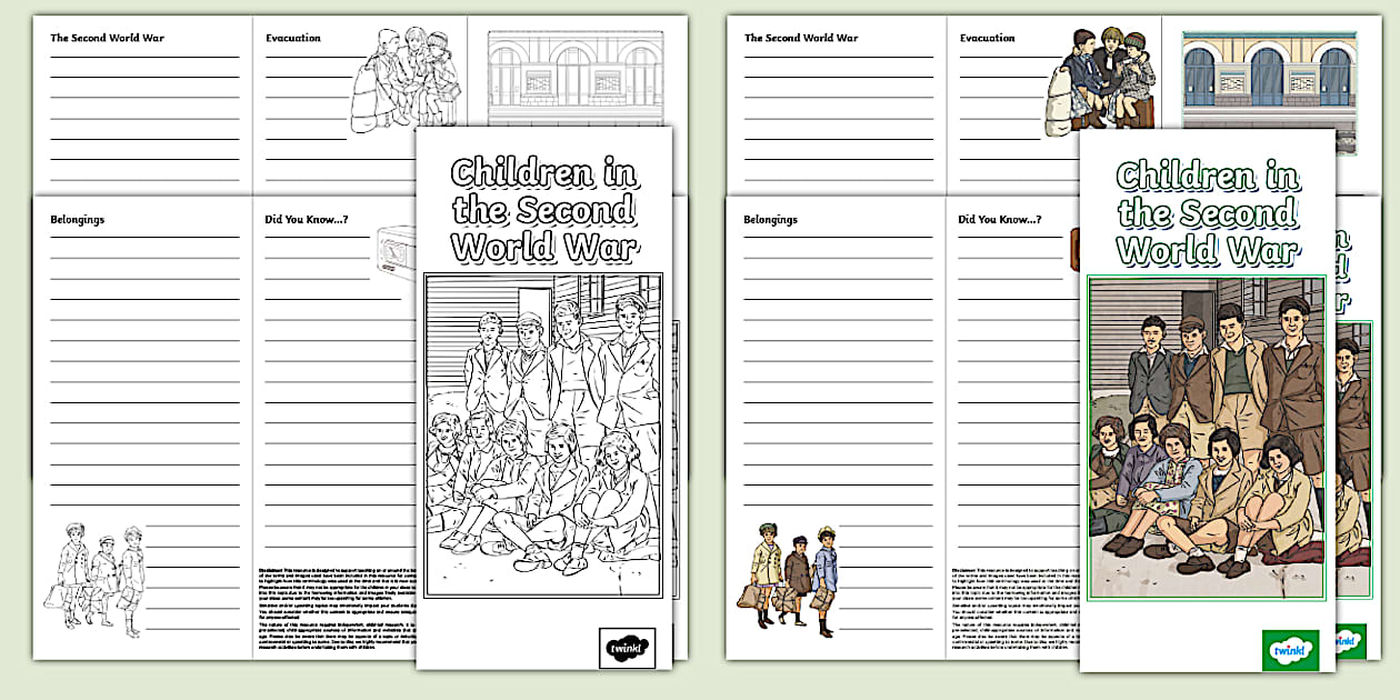 Children in the Second World War Leaflet Template - Twinkl