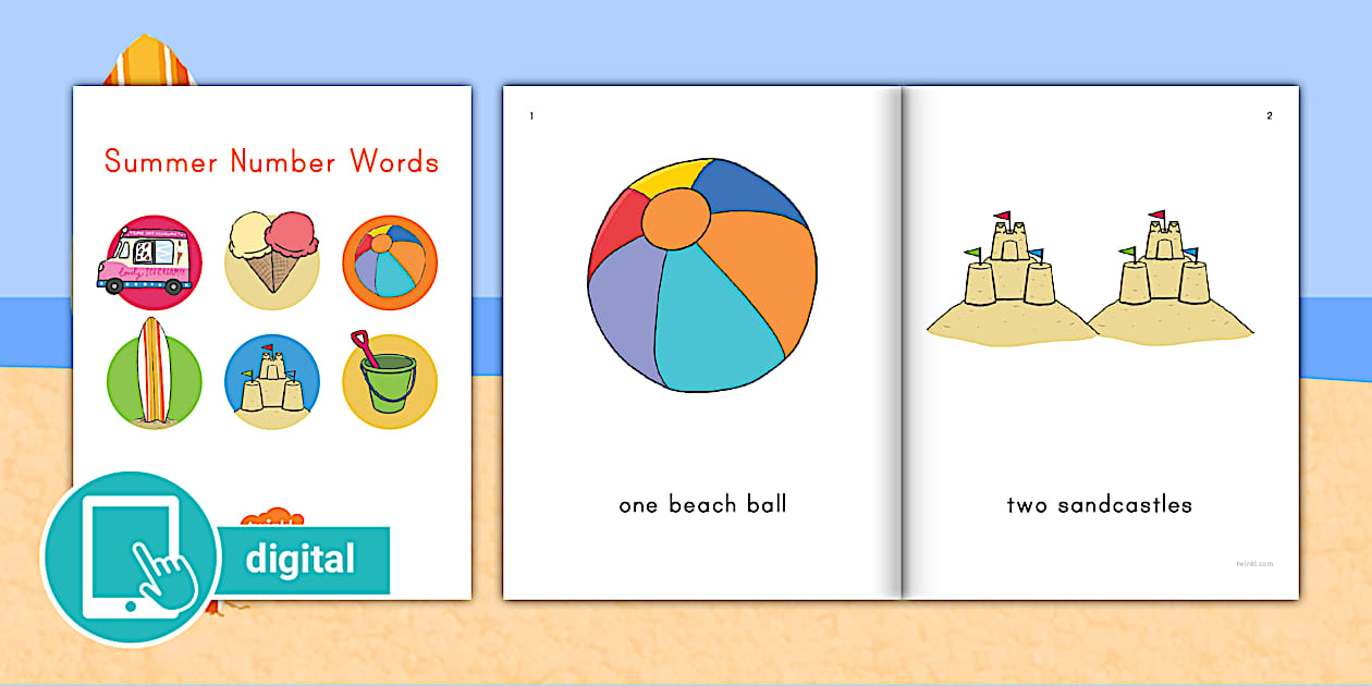 Summer Number Words Early Emergent Reader eBook | Twinkl USA