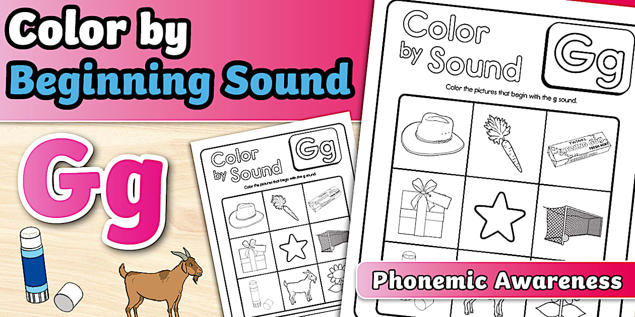 Color by Beginning Sound: Letter g Worksheet - Twinkl
