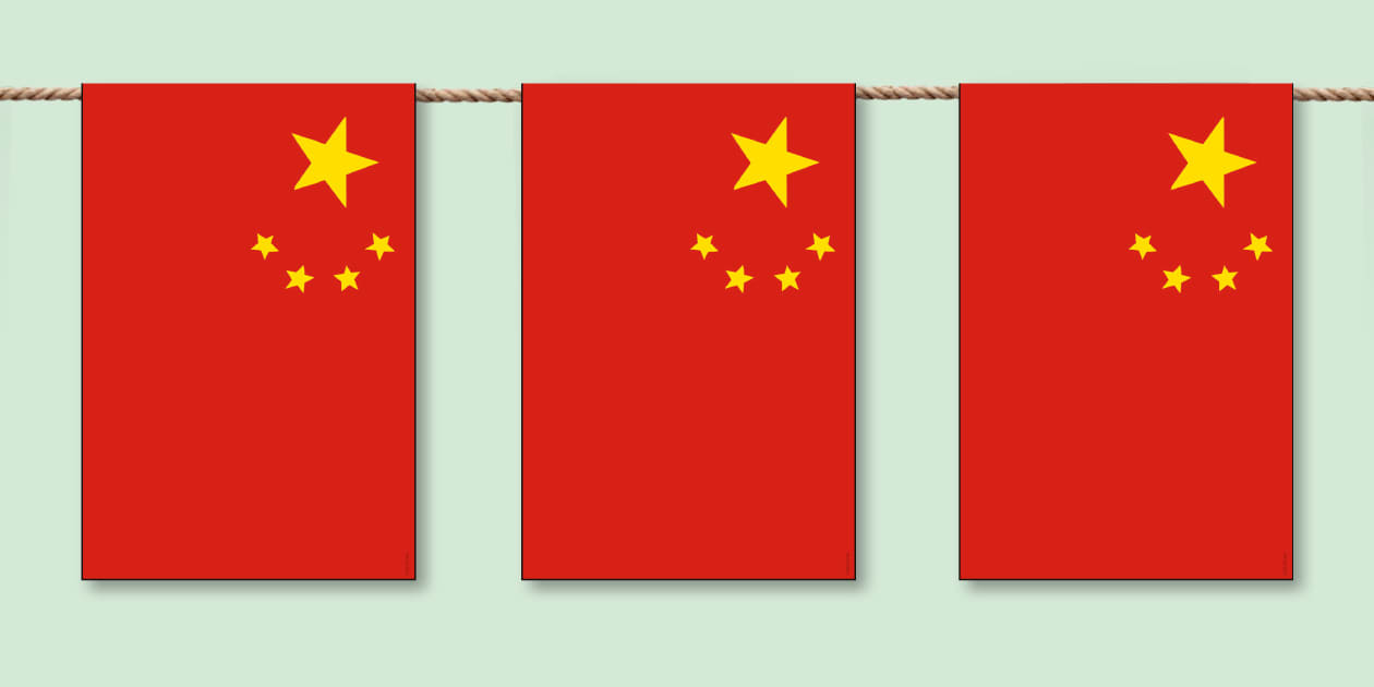 China Flag Bunting - Twinkl - KS2 - Geography (teacher made)