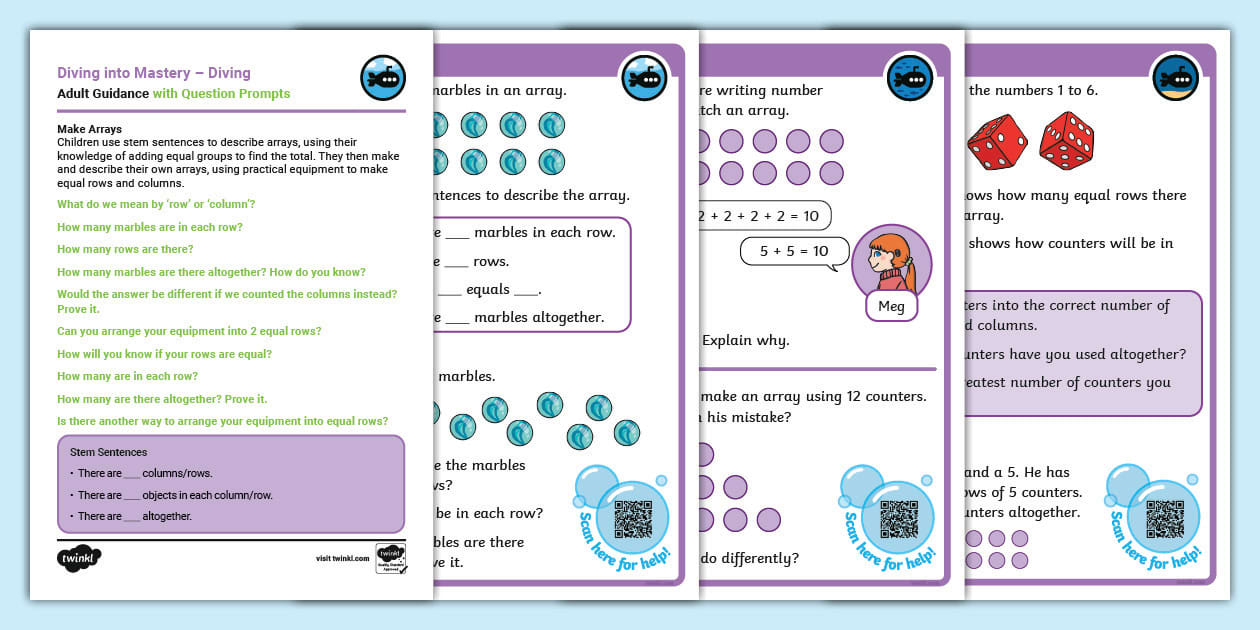 👉 Year 1 DiM: Step 6 Make Arrays Activity Cards - Twinkl