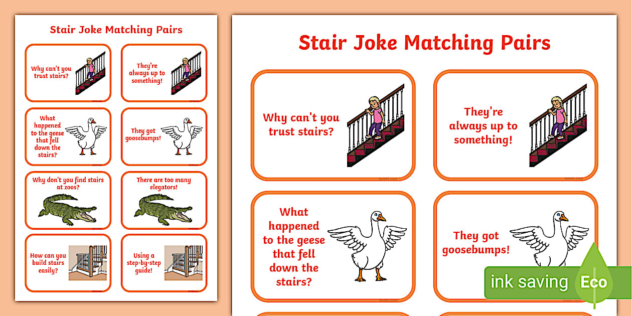 Stair Joke Matching Pairs (teacher made) - Twinkl