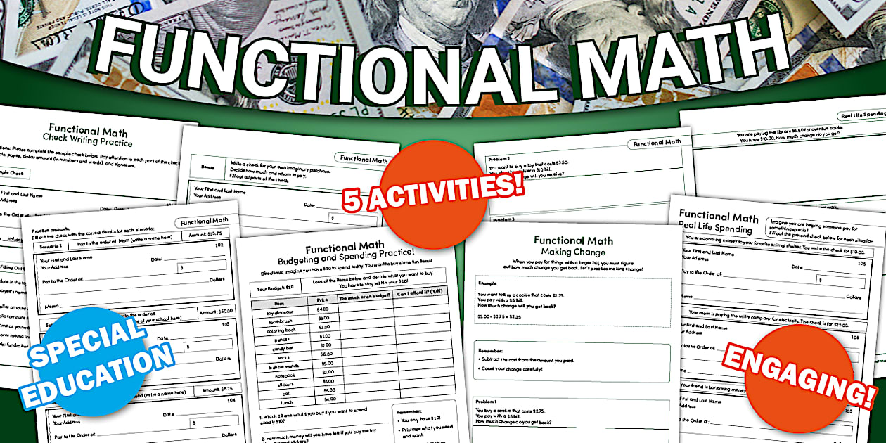 Life Skills: Financial Literacy Functional Math for Special Ed