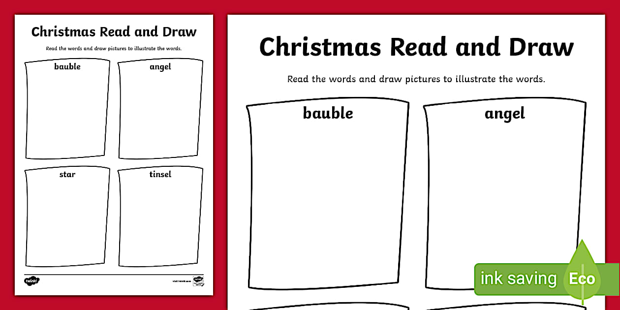 Christmas Decoration Read and Draw Activity (teacher made)