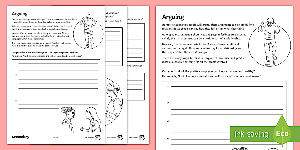 Arguments Worksheet (teacher made) - Twinkl