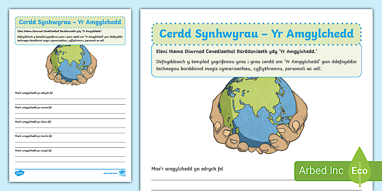 Cerdd Synhwyrau – Yr Amgylchedd (Teacher-Made) - Twinkl