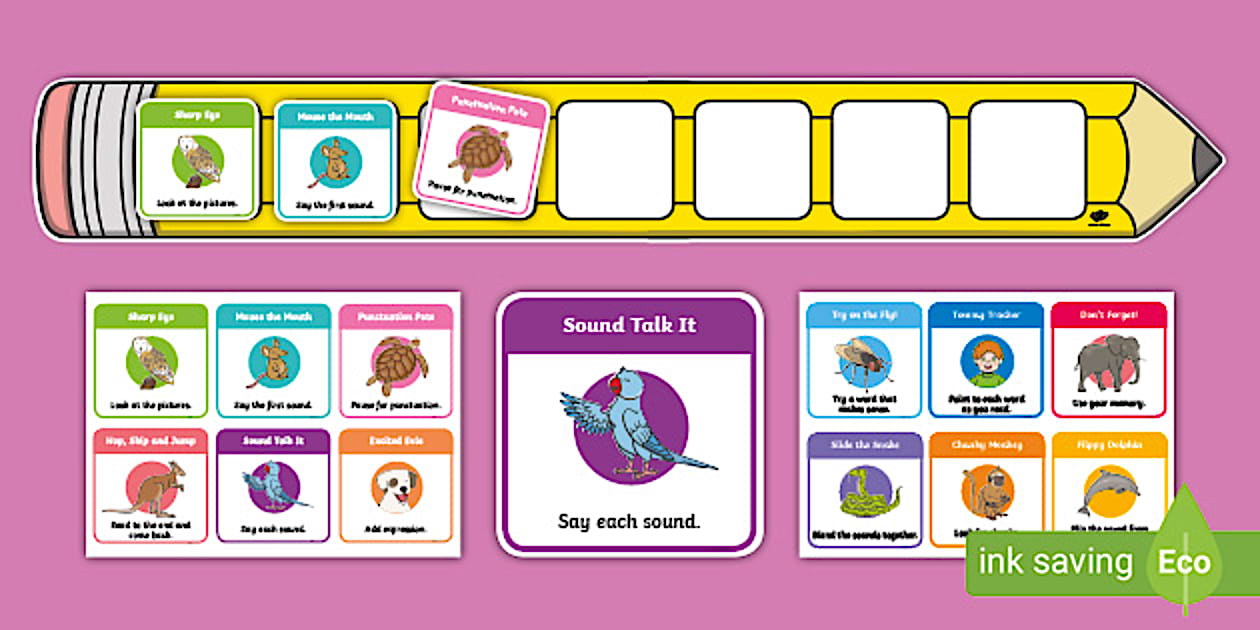 Large Guided Reading Strategy Pencil Targets (teacher made)